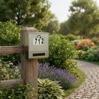 China Solar Powered Wall Mount Mailbox with LED Light Post Mount Modern Design Easy Installation Weather Resistant Energy Saving for sale