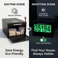 China Post Mount Mailbox 2 Lighting Modes Solar Numbers Light Large Capacity Infrared Sensor Illuminated at Night Numbers Mail Box for sale