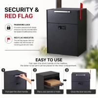 China Post Mount Locking Mailbox with Code Lock Large Capacity Security Password Metal Waterproof Vertical Drop Mail Box Outdoor for sale