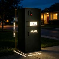China Solar Address Mailbox with Video Intercom, Secure Package Receiver Cabinet for Home Courier Drop and Food Delivery for sale