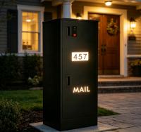 China Solar Address Mailbox with Video Intercom, Secure Package Receiver Cabinet for Home Courier Drop and Food Delivery for sale