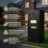 China Solar Illuminated Parcel Drop Box With Front Loading Rear Access Large Capacity Anti Theft Outdoor Package Locker for sale
