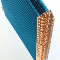 China Corrugated Fin Copper Condenser Coil Tube AC Evaporator Coil for sale