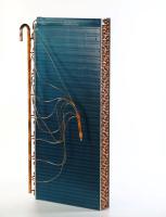 China Customized Copper Evaporator Coil Heat Exchanger with 1.4~2.0mm Fin Space and 21*12.7mm Hole Pitch for sale