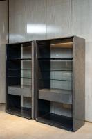 China Custom Light Luxury Wooden Bookshelf Open Bookcase Living Room Display Storage 180cm for sale
