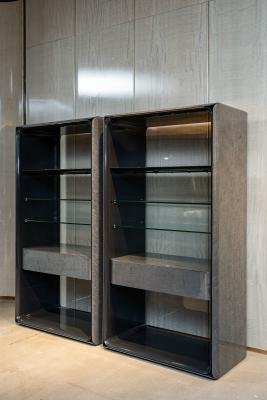 China Custom Light Luxury Wooden Bookshelf Open Bookcase Living Room Display Storage 180cm for sale