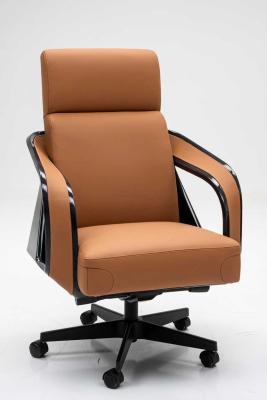 China High-Back Swivel Office Chair Leather Executive with 360° Rotation 150kg Capacity for sale