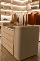 China Custom Luxury Walk-In Closet System, Modern Built-In Wardrobe with LED Lighting, Central Island and Full Storage Layout for Bedroom Interiors for sale