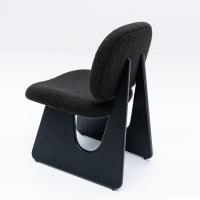China Modern Black Boucle Lounge Chair, Solid Wood V-Shaped Frame Upholstered Accent Chair for Living Room & Bedroom for sale