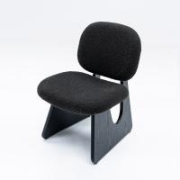 China Modern Black Boucle Lounge Chair, Solid Wood V-Shaped Frame Upholstered Accent Chair for Living Room & Bedroom for sale
