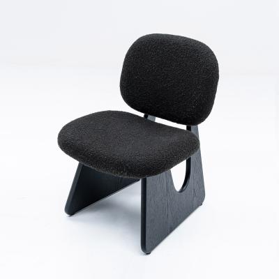 China Modern Black Boucle Lounge Chair, Solid Wood V-Shaped Frame Upholstered Accent Chair for Living Room & Bedroom for sale