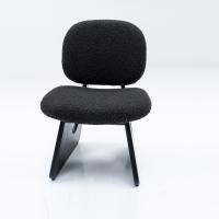 China Modern Black Boucle Lounge Chair, Solid Wood V-Shaped Frame Upholstered Accent Chair for Living Room & Bedroom for sale