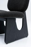 China Modern Black Boucle Lounge Chair, Solid Wood V-Shaped Frame Upholstered Accent Chair for Living Room & Bedroom for sale