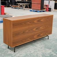 China Custom Walnut Sideboard Cabinet, Modern Solid Wood Buffet Cabinet with Metal Legs for Dining Room & Living Room Storage for sale
