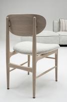 China Modern Light Wood Dining Chair with Boucle Upholstered Seat, Solid Wood Frame Side Chair for Dining Room & Bedroom for sale
