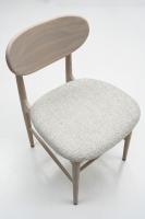 China Modern Light Wood Dining Chair with Boucle Upholstered Seat, Solid Wood Frame Side Chair for Dining Room & Bedroom for sale