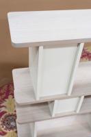 China Modern Light Wood Open Display Shelf, Multi‑Tier Freestanding Storage Rack with Cream White Dividers for Living Room & Office for sale
