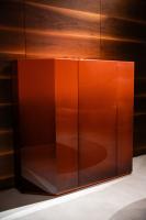 China Modern Gradient High‑gloss Sideboard, Geometric Multi‑Door Storage Cabinet for Home Living Room & Entryway for sale