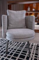 China Home‑use Herringbone Fabric Swivel Accent Chair, Living Room Rotatable Single Armchair with Cushion for sale