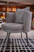 China Home‑use Herringbone Fabric Swivel Accent Chair, Living Room Rotatable Single Armchair with Cushion for sale