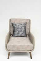 China Home‑use Modern Fabric & Leather Leisure Chair, Upholstered Single Sofa Chair with Solid Wood Legs for Living Room for sale