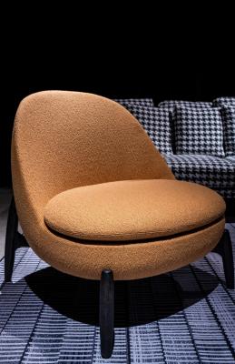 China Modern Minimalist Lounge Chair, Upholstered Accent Chair with Solid Wood Frame for Living Room & Villa for sale