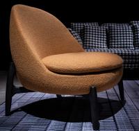 China Modern Minimalist Lounge Chair, Upholstered Accent Chair with Solid Wood Frame for Living Room & Villa for sale