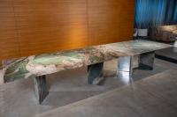 China Modern Minimalist Rectangular Dining Table, Natural Marble Top with Customizable Size for Luxury Dining Room & Villa for sale