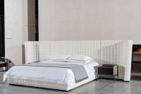 China Modern Minimalist Wide Panel Upholstered Bed Frame, 3900×2250×1200mm, Optional Fabrics & Leathers, Mattress Not Included for sale