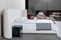 China Modern Minimalist Wide Panel Upholstered Bed Frame, 3900×2250×1200mm, Optional Fabrics & Leathers, Mattress Not Included for sale