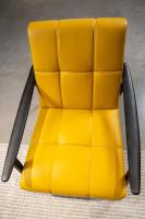 China Modern Minimalist Lounge Chair, 640×700×810mm / 800×950×850mm, Fixed Seat & Back Cushion, Wide Middle Wooden Armrest for sale