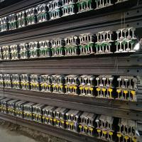 China 50.8mm/63.5mm/69.85mm/79.37mm Bottom Width GB Railroad Steel Rail 43kg/m 50kg/m 60kg/m 75kg/m U75V R260 for Heavy Train for sale