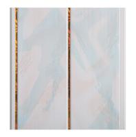 China 20cm width middle groove PVC ceiling panel Waterproof Boards For Bathrooms / Waterproof Bathroom Ceiling Panels With Golden Lines for sale