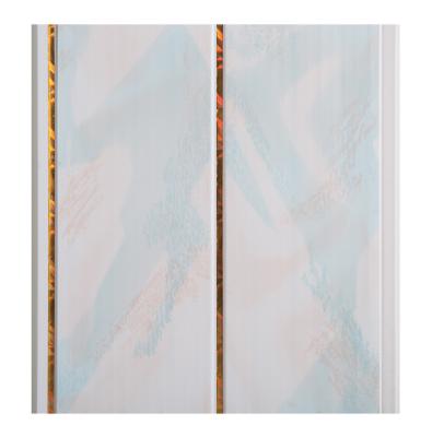China 20cm width middle groove PVC ceiling panel Waterproof Boards For Bathrooms / Waterproof Bathroom Ceiling Panels With Golden Lines for sale