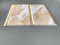 China Marble design PVC panel for ceiling and wall interior decorative material Wide Golden Lines Waterproof Wall Panels For Bathroom Cladding 250mm for sale
