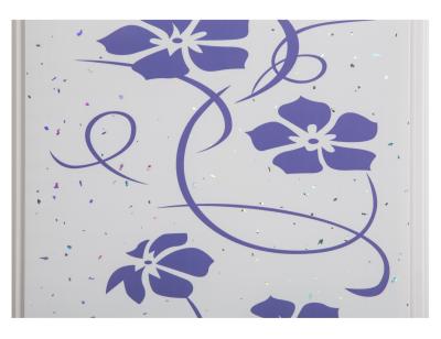China Purple Flower Decorative PVC Panels Transfer Printing For Shopping Mall for sale