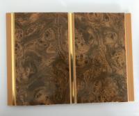 China 7mm Thickness Ceiling PVC Panels With Two Golden Lines Non Flammable Features for sale