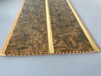 China 7mm Thickness Ceiling PVC Panels With Two Golden Lines Non Flammable Features for sale