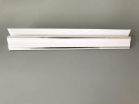 China Customized Length Pvc Angle Profile , White Plastic Angle Trim With Two Silver Lines for sale