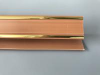 China 5.95m Length Brown PVC Extrusion Profiles With Golden Lines Top Corner Type for sale