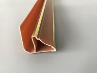 China 5.95m Length Brown PVC Extrusion Profiles With Golden Lines Top Corner Type for sale