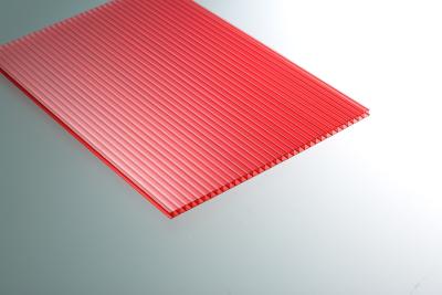 China Red Color Two Wall 4mm Polycarbonate Greenhouse Panels OEM / ODM Acceptable for sale