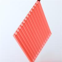 China Red Color Two Wall 4mm Polycarbonate Greenhouse Panels OEM / ODM Acceptable for sale