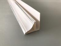 China 9mm / 10mm Big Size White PVC Extrusion Profiles With Two Silver Lines for sale