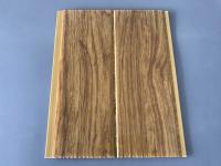 China 5mm Thickness Ceiling PVC Panels For Kitchen Two Golden Line Wooden Color for sale