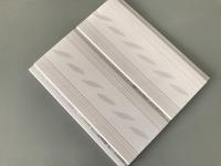 China 200*7mm Middle Groove Decorative Plastic Ceiling Panels With Two Silver Line for sale