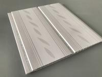 China 200*7mm Middle Groove Decorative Plastic Ceiling Panels With Two Silver Line for sale
