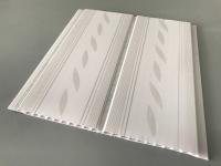China 200*7mm Middle Groove Decorative Plastic Ceiling Panels With Two Silver Line for sale