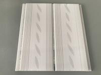 China 200*7mm Middle Groove Decorative Plastic Ceiling Panels With Two Silver Line for sale