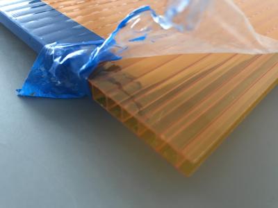 China Orange Double Wall Polycarbonate Panels , Polycarbonate Hollow Sheet UV Resistant for sale